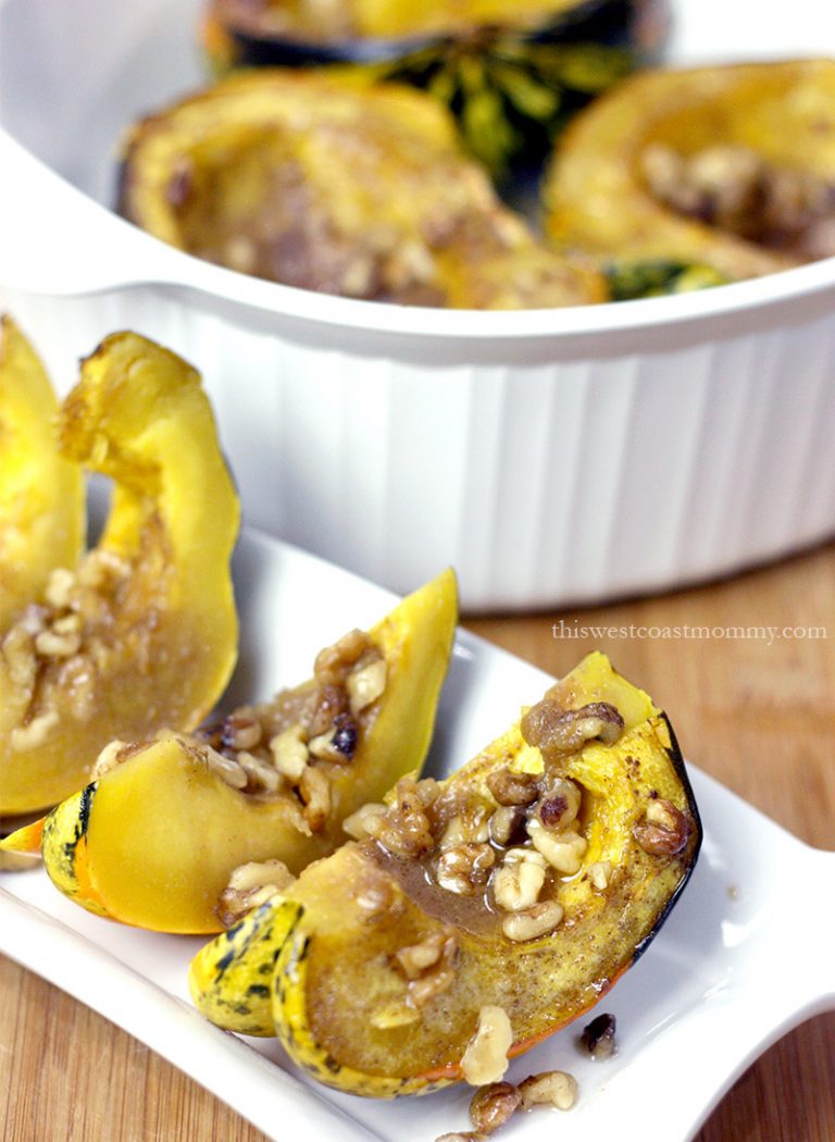 Roasted Maple Walnut Carnival Squash | This West Coast Mommy